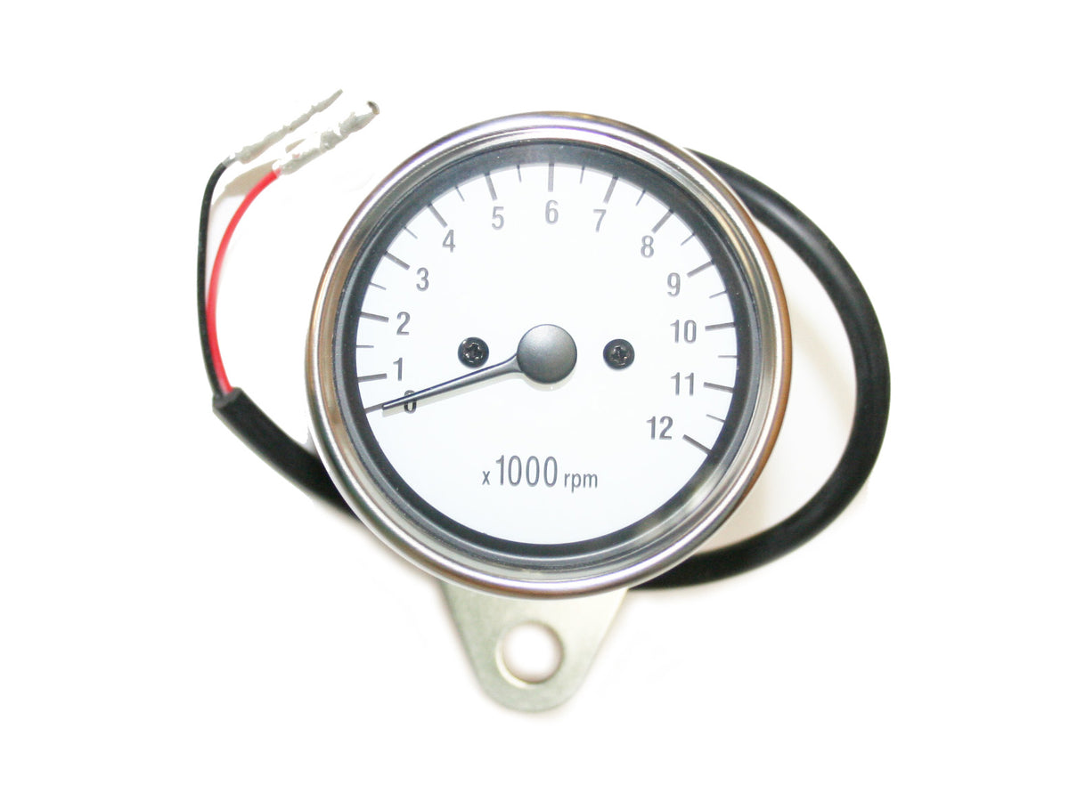 Yamaha XS650 Tachometer - 2.25" - White Face - 60mm - 1:5 - Chrome ...