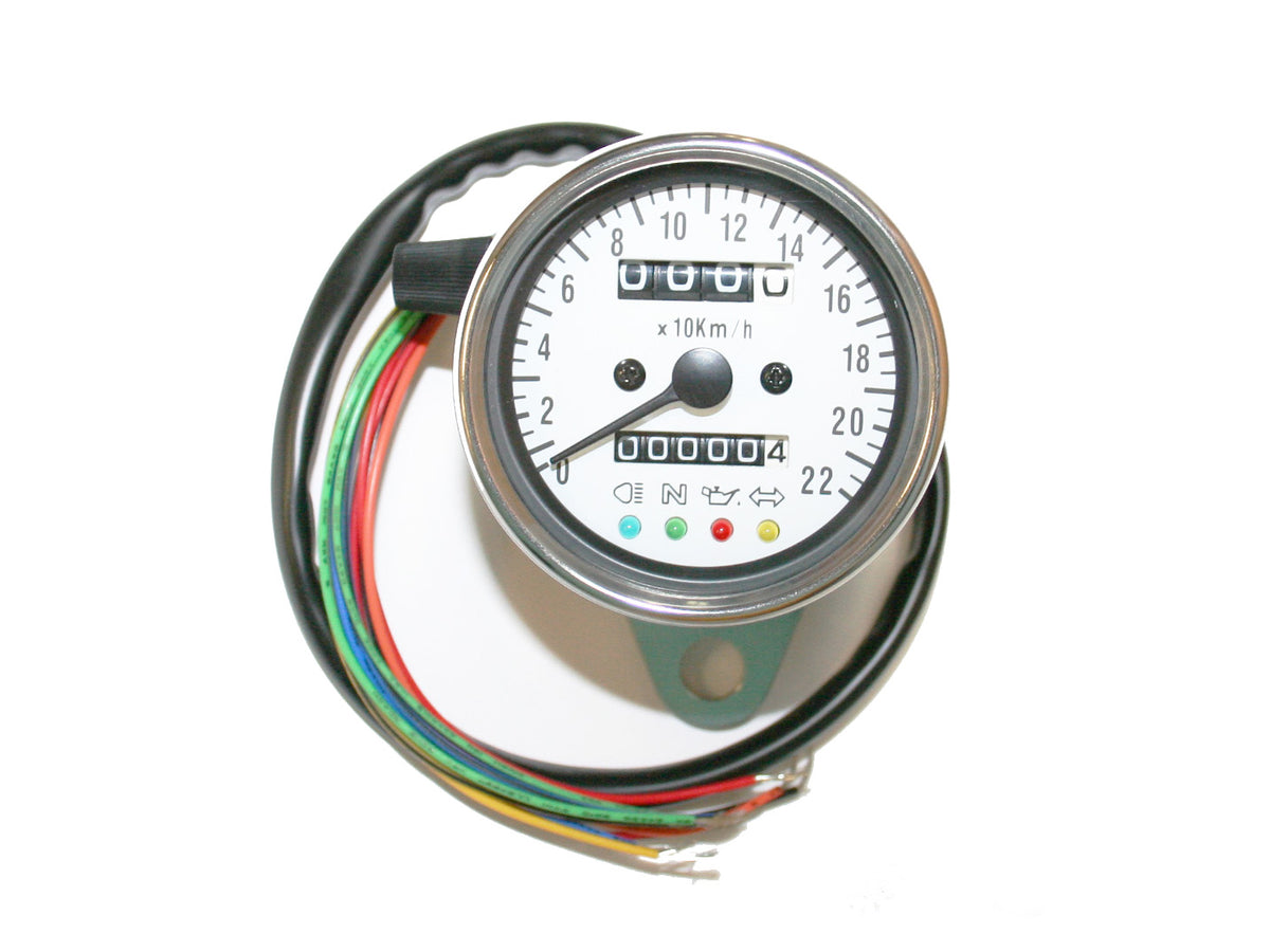 Speedometer -2.25" White Face - KPH – XS650 Direct